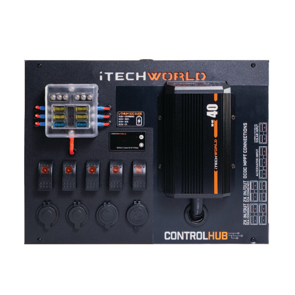 iTECHWORLD 12V Control Hub with 40A DCDC Charger iTECHDCDC40 – Voltage Electrical Supplies
