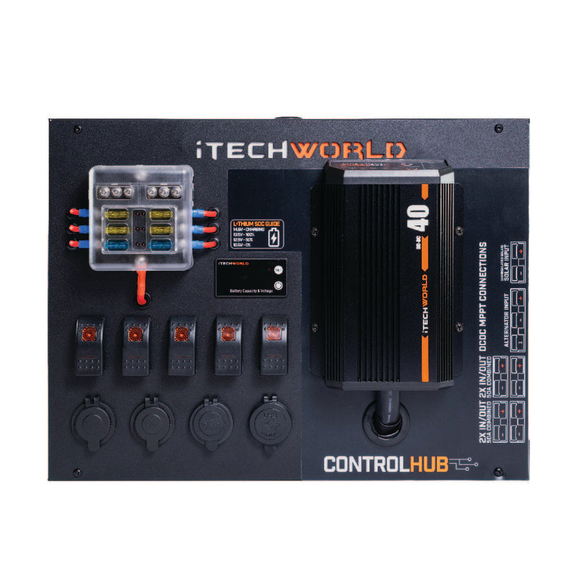iTECHWORLD 12V Control Hub with 40A DCDC Charger iTECHDCDC40 – Voltage ...