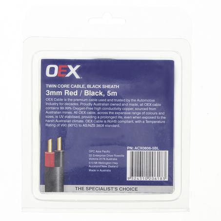 OEX 5m Twin Core Auto Cable 3mm – Red/Black – Voltage Electrical Supplies