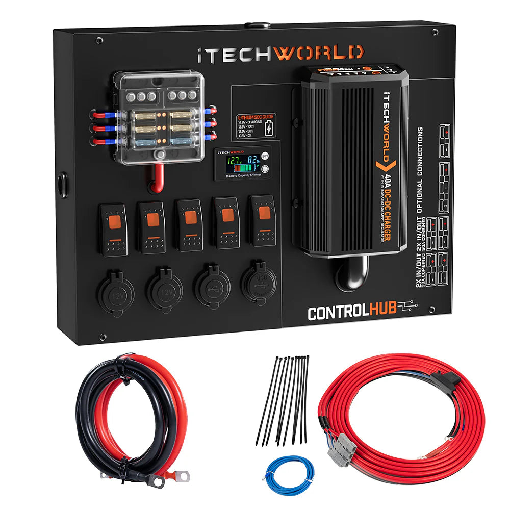 iTECHWORLD 12V Control Hub with 40A DCDC Charger iTECHDCDC40 – Voltage ...