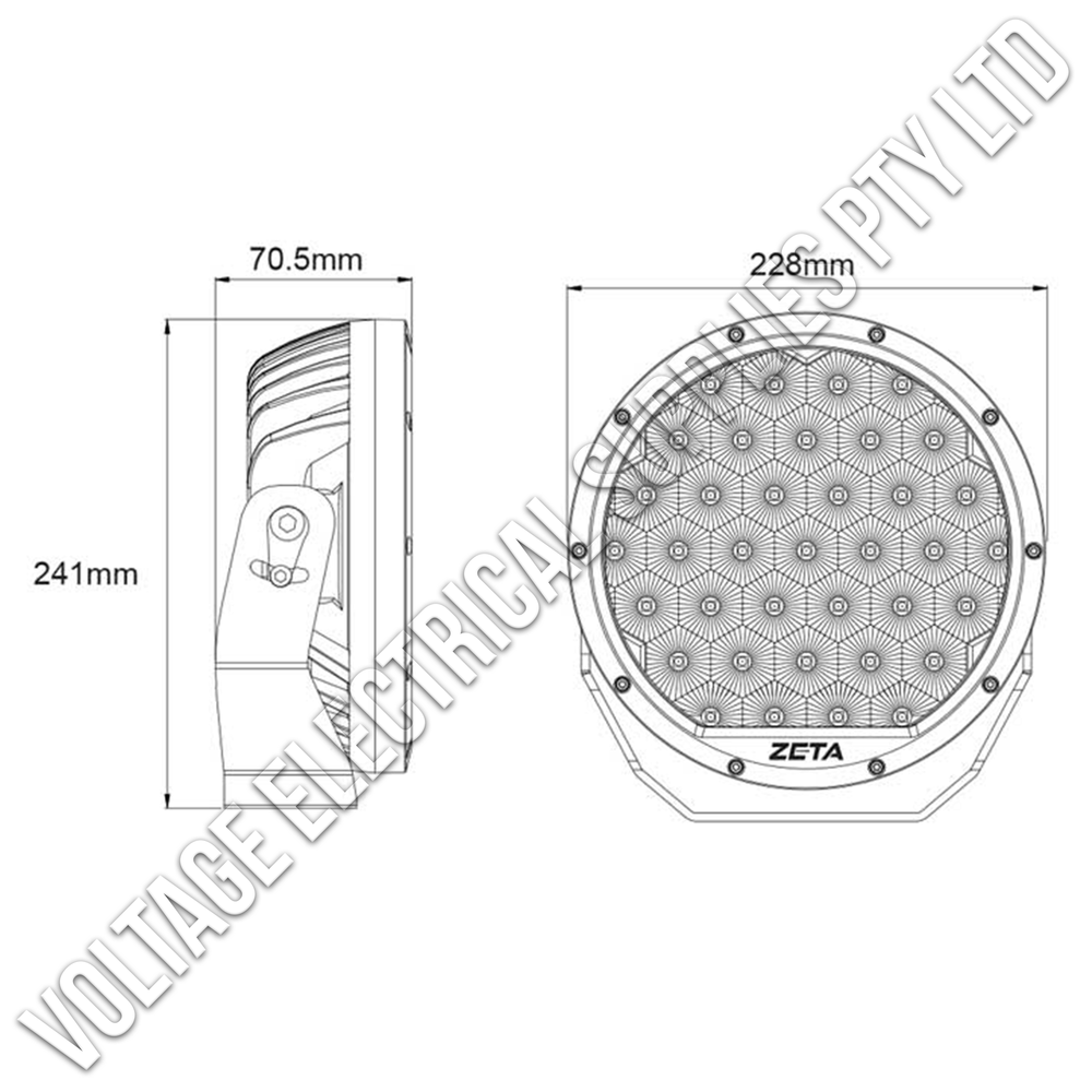 Zeta 9” 145W LED Driving Light Kit - Pair of Lights — Voltage ...